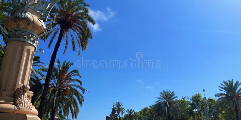 Classic Designed Column with Lights in the Street during the Day with ...