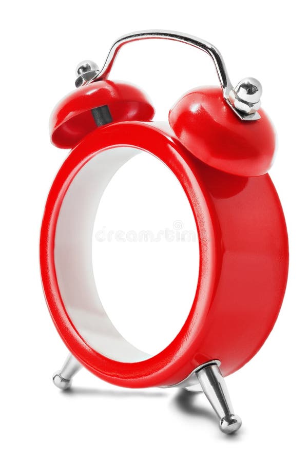 Classic Desk Clock in Red without Dial on Isolated White Background ...