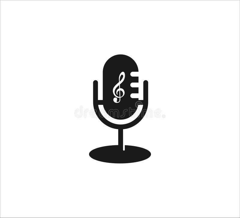 Classic Desk Stand Microphone Vector Icon Logo Design Stock Vector ...