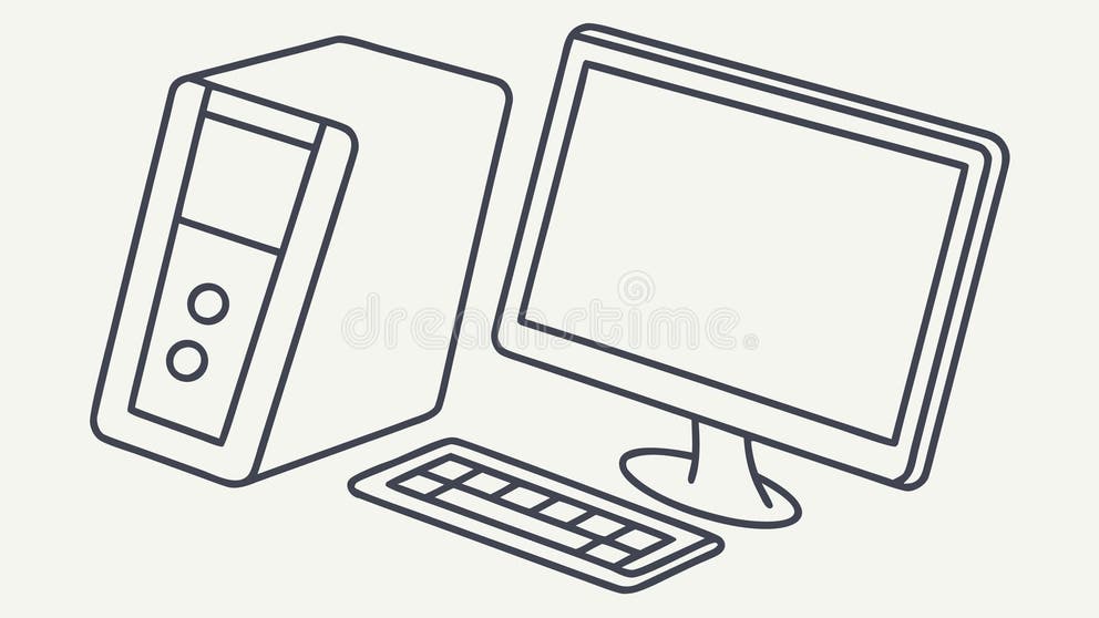 Classic Retro Desktop Computer Tower Stock Illustrations – 169 Classic ...