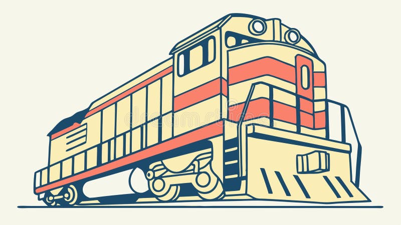 Classic Diesel Locomotive Freight Train Engine, Vector Design ...