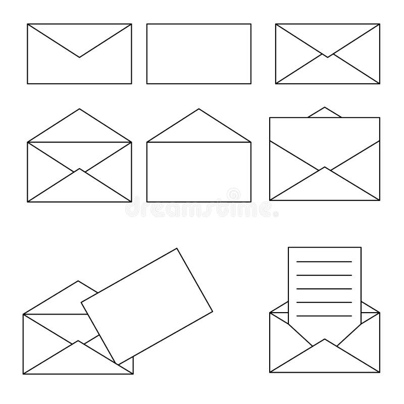 Classic Different Letter Envelopes. Vector Illustration. Stock Image ...