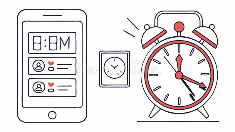 Digital Alarm Clock Vector for Timekeeping and Wake Up Themes Vector ...