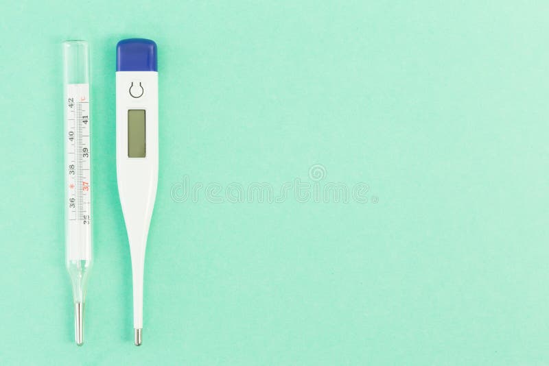 Classic and Digital Thermometer Stock Photo - Image of measurement ...
