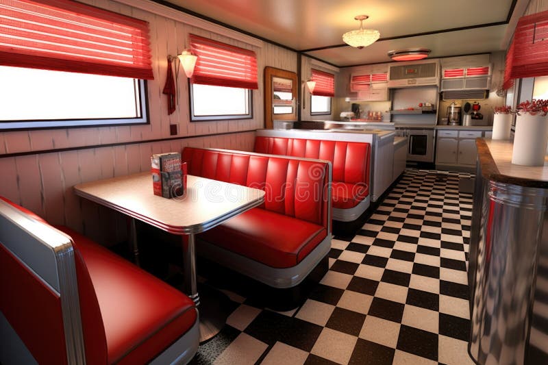 Cartoon Restaurant Booth