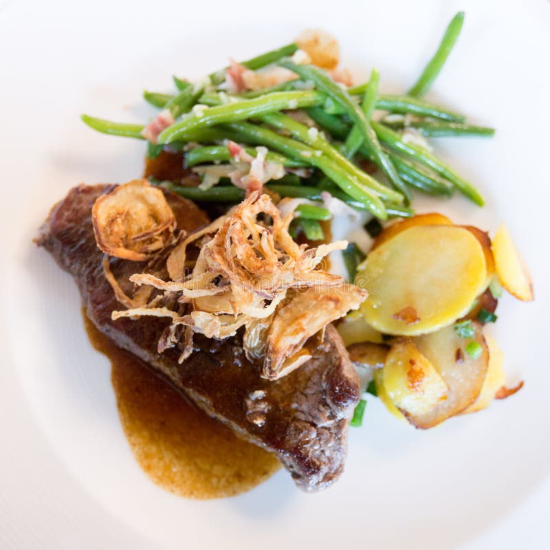 Classic Dinner with Beef in Germany Stock Image - Image of lunch ...