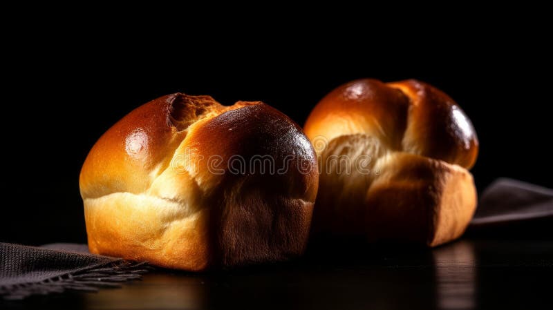 Classic Dinner Bread Rolls with Copy Space Stock Illustration ...