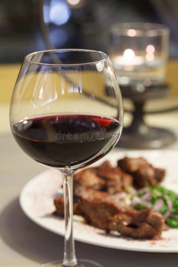 Classic Dinner Setting in the Restaurant Stock Photo - Image of glass ...