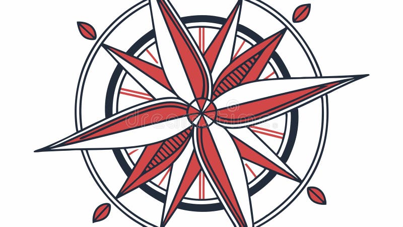 Classic Direction: Red and White Compass Rose Guide, Vector Design ...