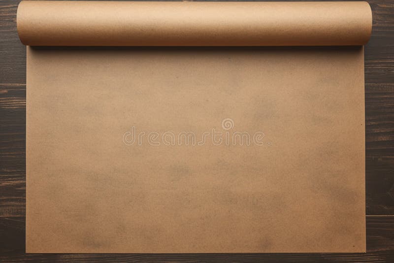 Classic Document Unrolled Vintage Paper on a Dark Surface Stock ...