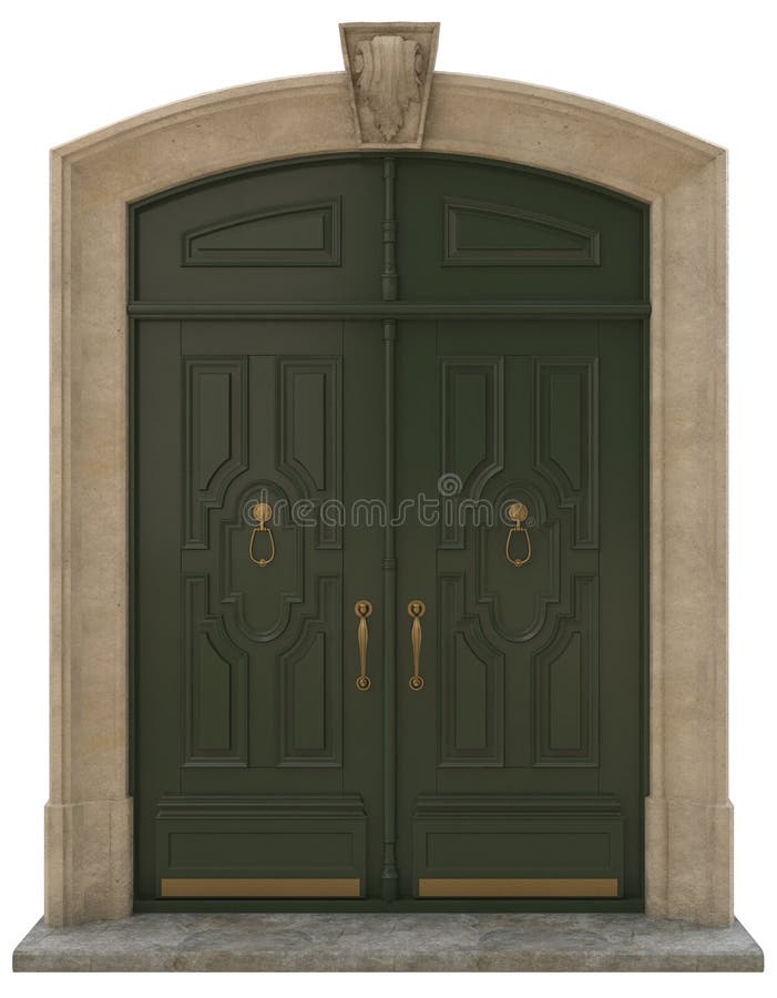 Front Classic Doors for a Classic House Stock Image - Image of detail ...