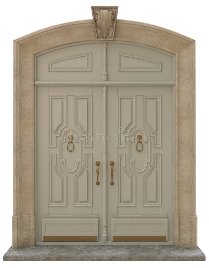 Front Classic Doors for a Classic House Stock Photo - Image of ancient ...
