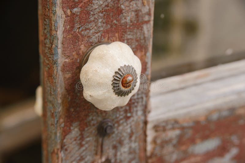 Classic Door Handle with Wooden Door Stock Image - Image of door ...
