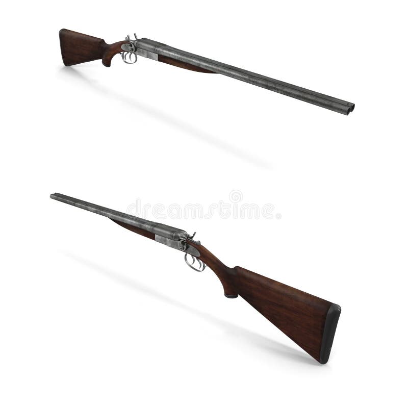 Double barrel shotgun stock illustration. Illustration of model - 11886798