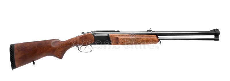 Classic Hunting Rifle Isolated on White Background Stock Image - Image ...