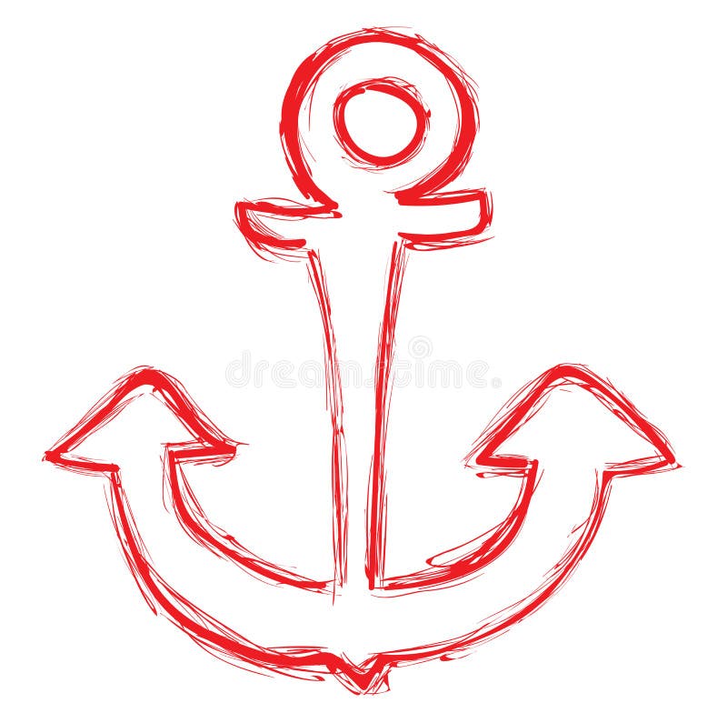 Red Outlined Anchor, Vector or Color Illustration Stock Vector ...
