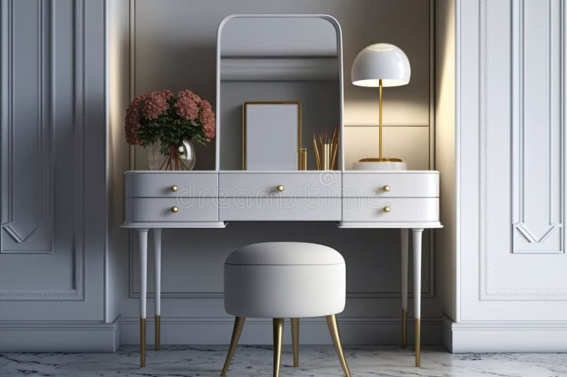 A Classic Dressing Table with a Sleek, Modern Design and Clean Lines ...