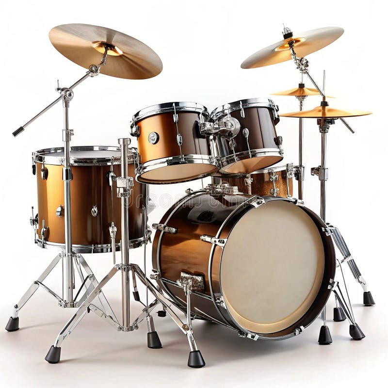Classic Drum Set with Cymbals Stock Illustration - Illustration of ...