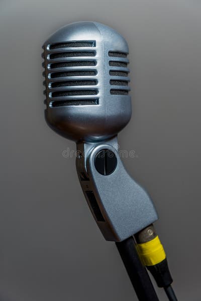 Classic Dynamic Vocal Microphone Metallic Silver Side View Stock Photo ...