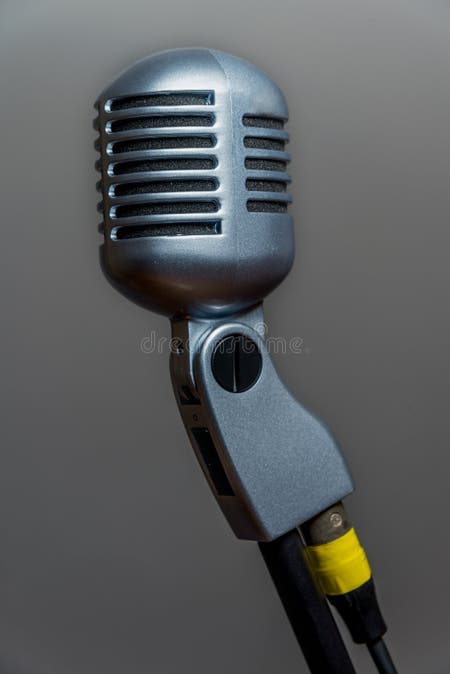 Classic Dynamic Vocal Microphone Metallic Silver Side View Stock Photo ...