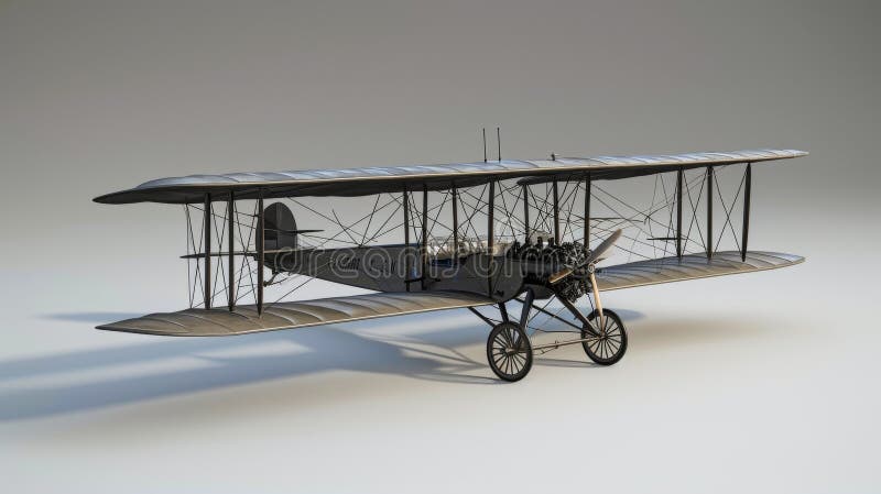 Classic Early 20th-century Biplane on Display Stock Photo - Image of ...