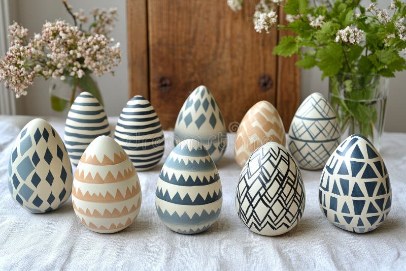 A Classic Easter Egg Display with Elegant Touches and Timeless Polka ...