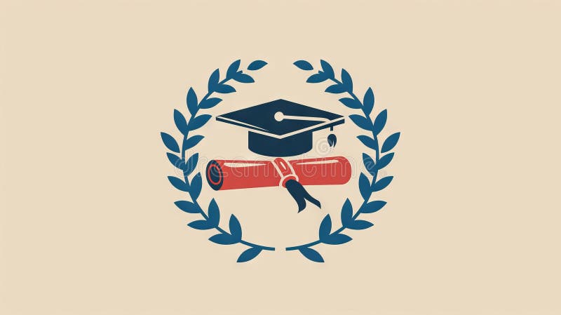 Classic Education Logo with a Diploma and Laurel Branches. Stock ...