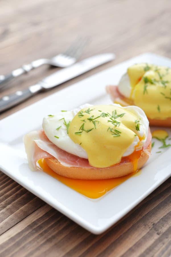 Egg Benedict. Classic Breakfast Style. Poached Egg on a Toast Stock ...
