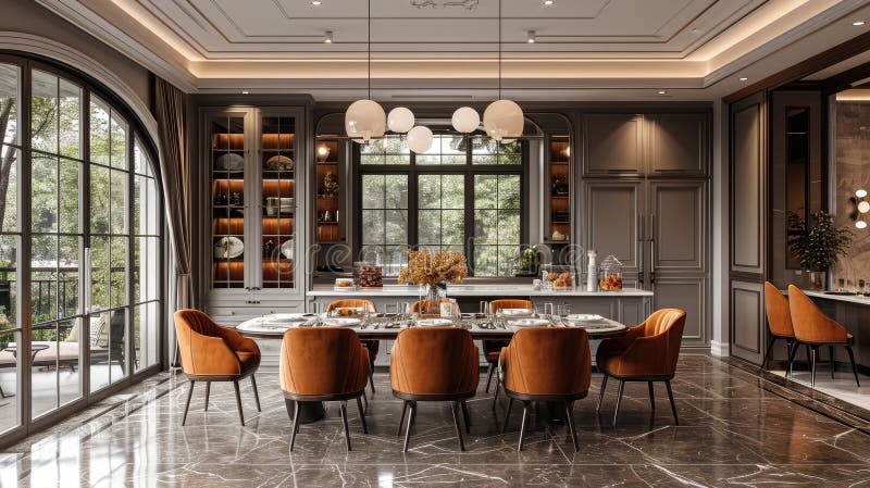 Classic Elegance Dining Design Stock Illustration - Illustration of ...