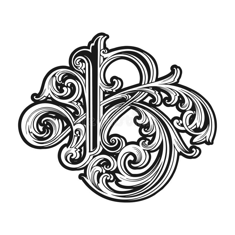 Classic Elegance Lettering B Initial Flourish Monogram Logo Outline ...
