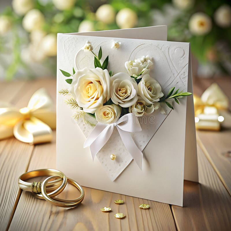 Classic Elegant Wedding Card Template Stock Photo - Image of flower ...