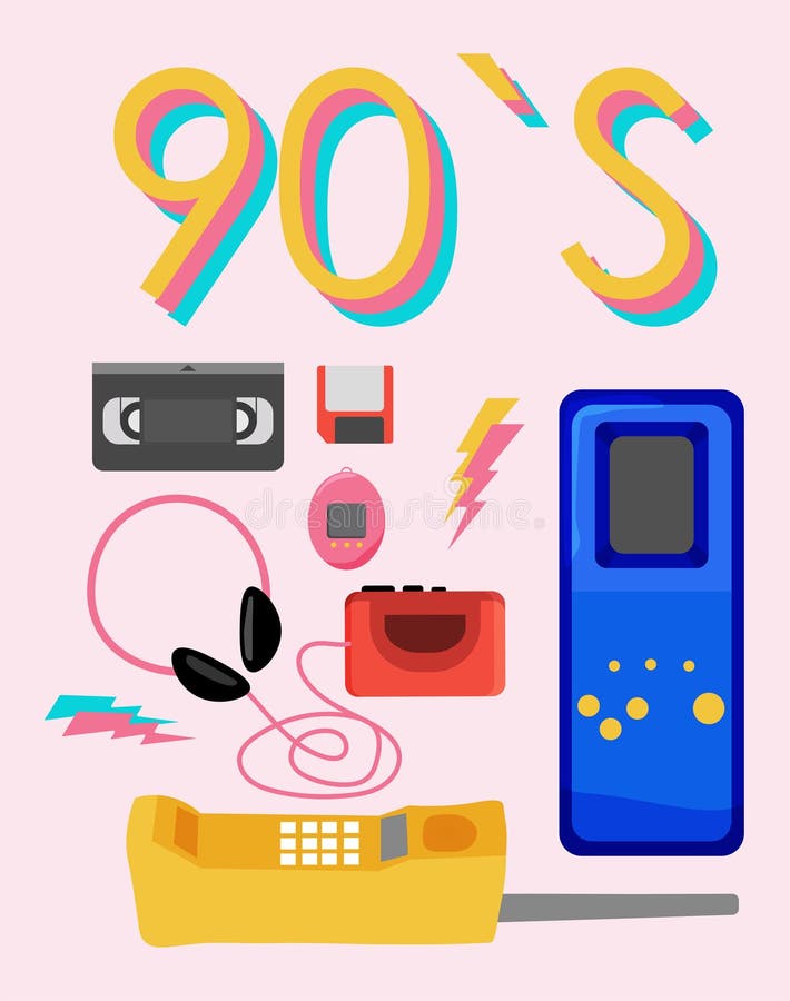Classic Elements of the 80s 90s. Vector Illustration. Retro Style Stock ...