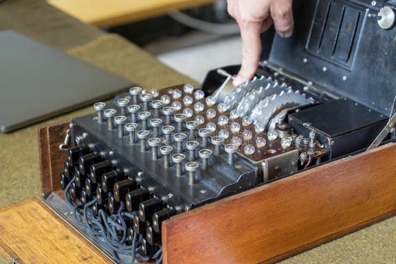 German Enigma Machine Encryption Device from World War II Stock Image ...