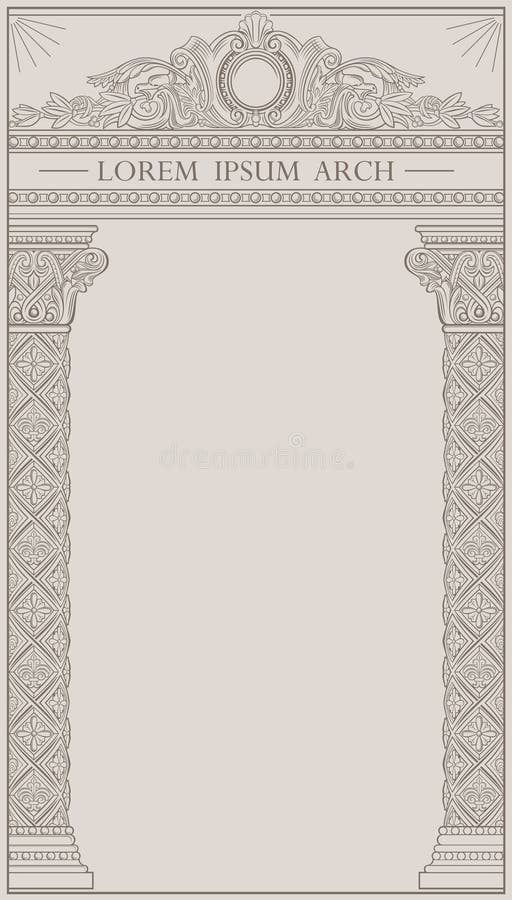 Classic Engraved Arch Postcard Frame Vintage Stock Vector ...