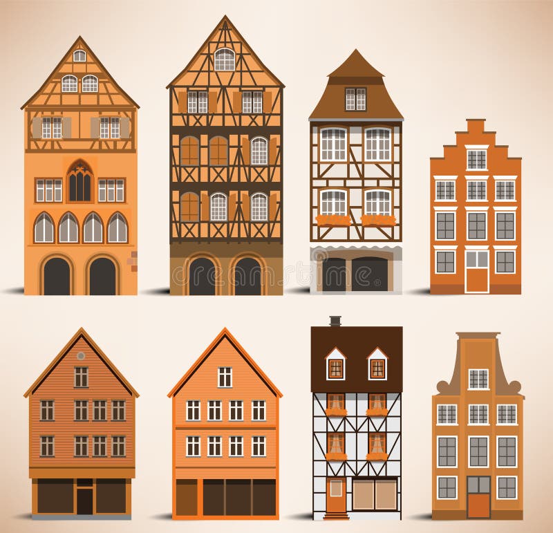 Dutch houses stock vector. Illustration of amsterdam - 41859962
