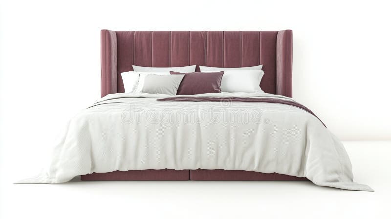 Classic Fabric Headboard, Isolated on White for Elegant Bedroom Setups Stock Illustration ...