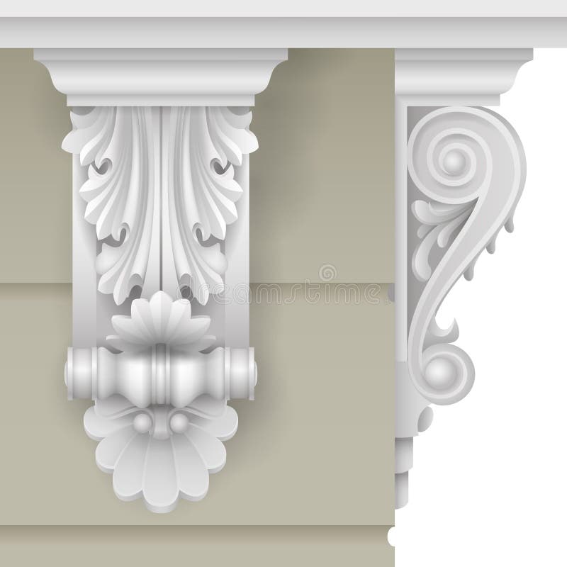 Classic facade bracket stock illustration. Illustration of shape - 93052346