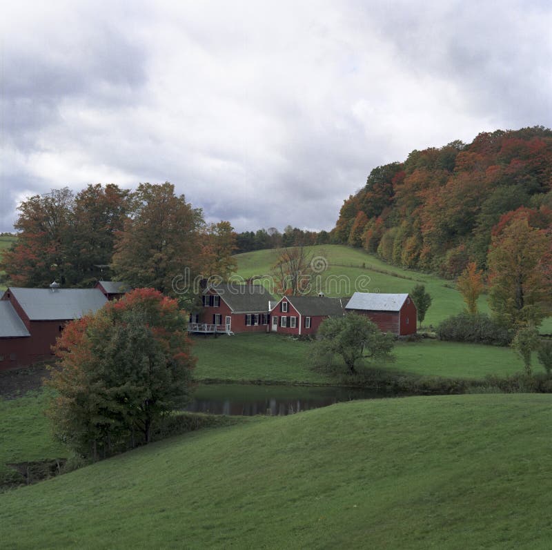 Classic Farm in Fall stock image. Image of colors, rural - 311291