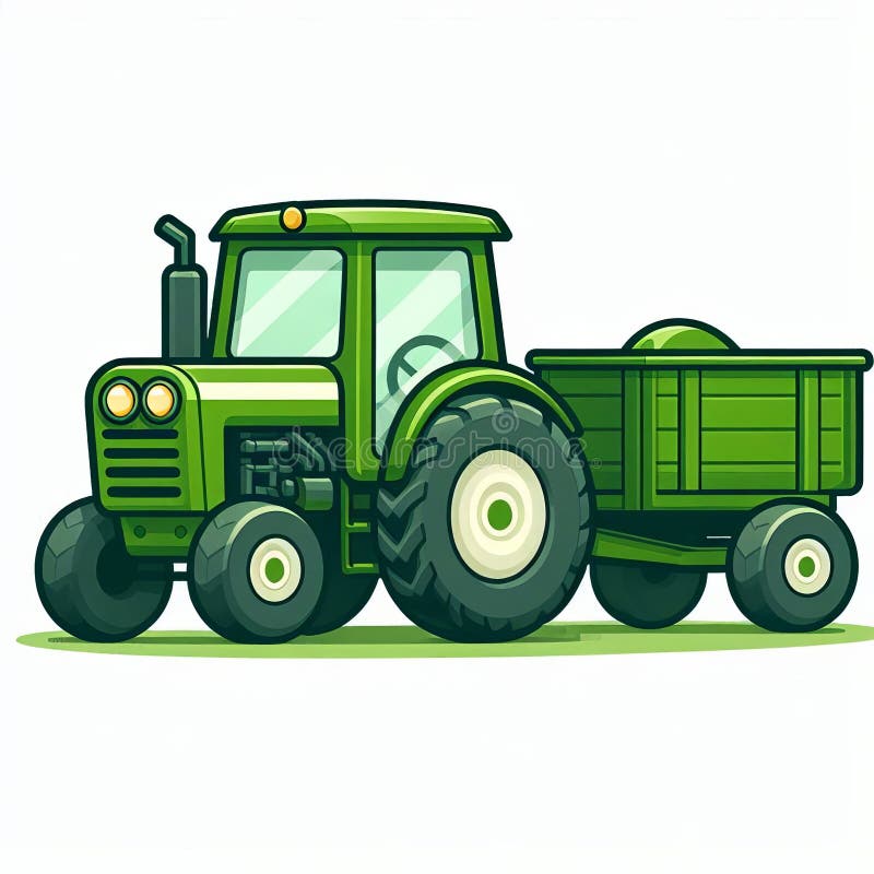 Classic Farming Tractor Design Stock Illustration - Illustration of ...