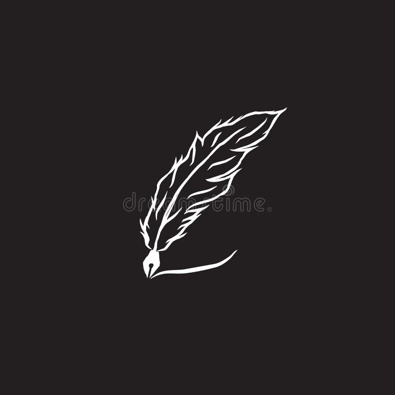 Classic Feather Pen Logo Design Template Stock Vector - Illustration of ...