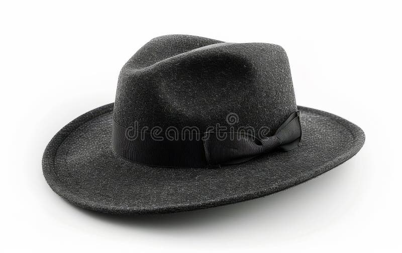 Classic Fedora Hat with Black Ribbon Stock Image - Image of horizontal ...