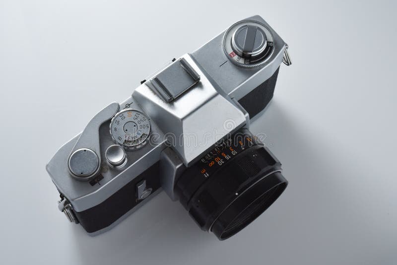 Classic Film Camera on White Background Stock Image - Image of ...