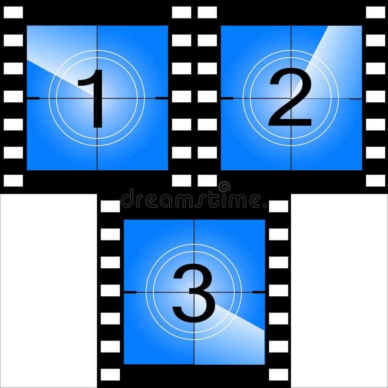 A Classic Film Countdown Frame at the Number One. Vector Stock Vector ...