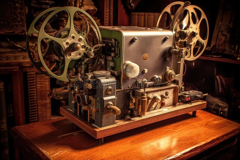 Classic Film Projector with 35mm Film Spool Stock Illustration ...