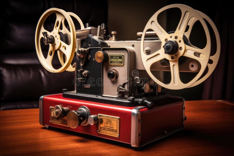 Classic Film Projector with 35mm Film Spool Stock Illustration ...