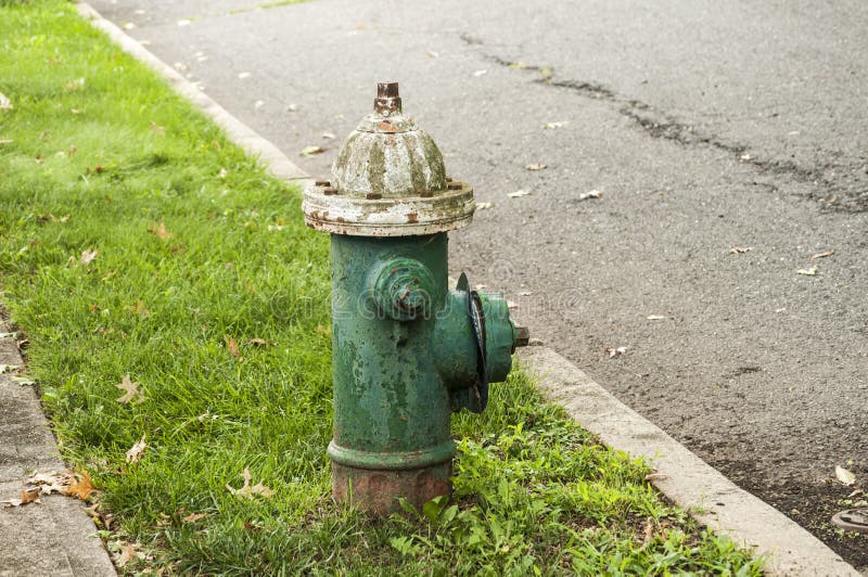 Classic Fire Hydrant by Road Stock Photo - Image of path, prevention ...