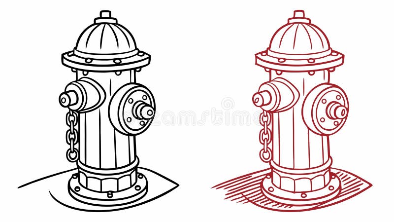 Classic Fire Hydrant Single Outline Vector Illustration Graphic, Vector ...