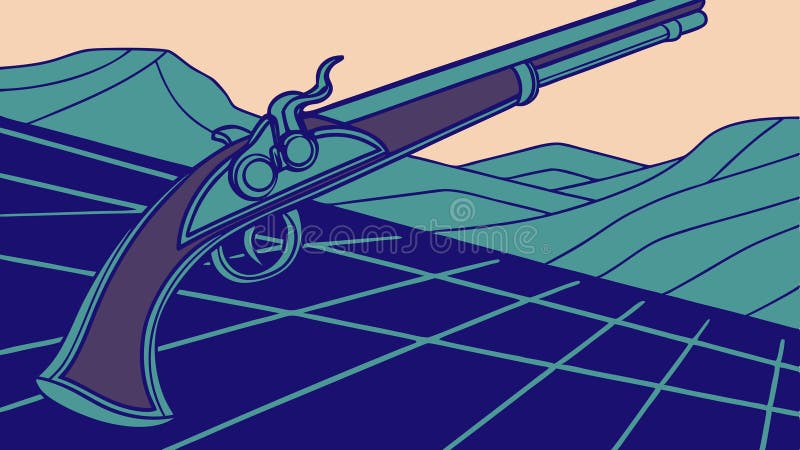 Classic Firearm Against Modern Geometric Landscape, Vector Design Generative AI Stock Vector ...