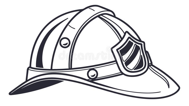 Classic Firefighter Helmet with Shield Emblem Detail, Vector Design ...