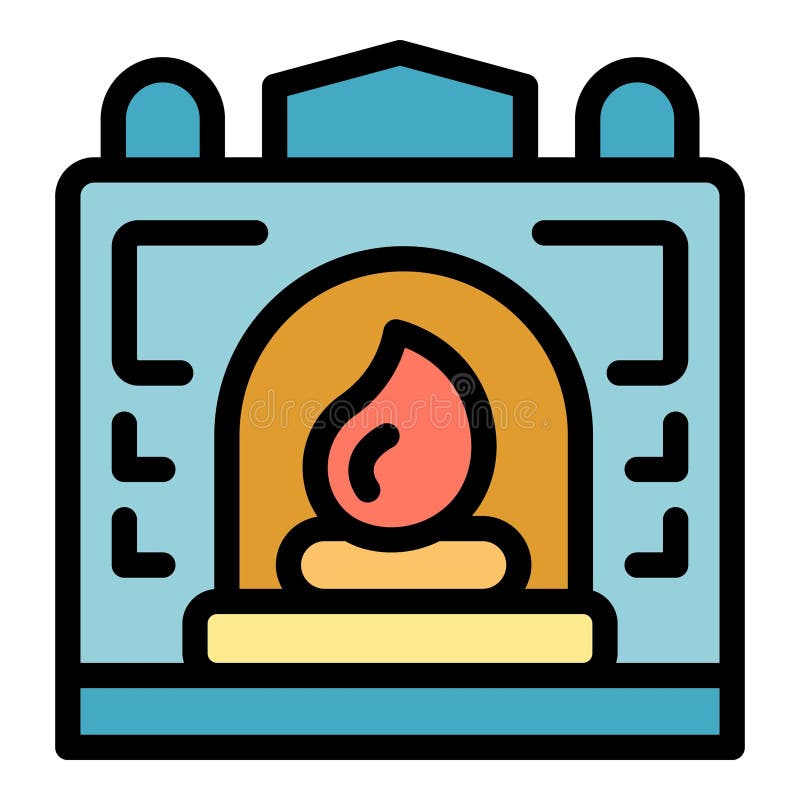 Classic Fireplace is Burning with a Warm Fire Light Inside a Home ...